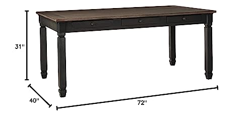 Signature Design by Ashley Tyler Creek Farmhouse Dining Table with Drawers, Seats up to 6, Almost Black