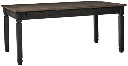 Signature Design by Ashley Tyler Creek Farmhouse Dining Table with Drawers, Seats up to 6, Almost Black