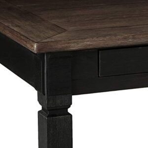 Signature Design by Ashley Tyler Creek Farmhouse Dining Table with Drawers, Seats up to 6, Almost Black