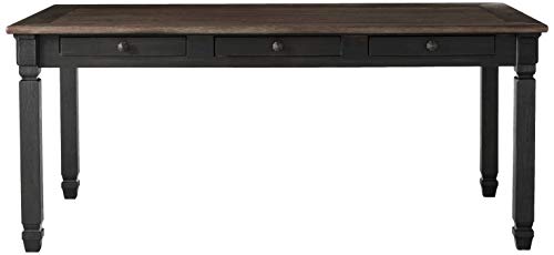 Signature Design by Ashley Tyler Creek Farmhouse Dining Table with Drawers, Seats up to 6, Almost Black