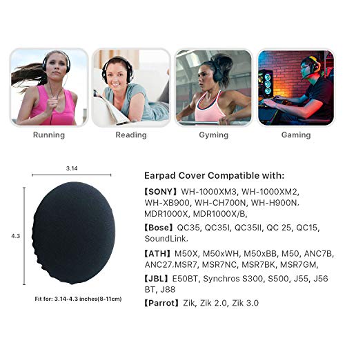 Xklmb 3Pairs Stretchable Fabric Headphone Covers/Washable Sanitary Ear pad,Earcup Earpad Covers Fit Most On Ear Headphones 8-11cm(3.14" - 4.33") Earpads