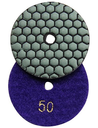 Konfor Diamond Dry/Wet 3" Polishing Pads for Stone Polisher, 7-Step Abrasive Buffing Set