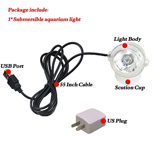 Supyouleg LED Aquarium Light Fixtures Small Gallon Submersible Planted Fish Tank Lights for Saltwater and Freshwater Aquariums