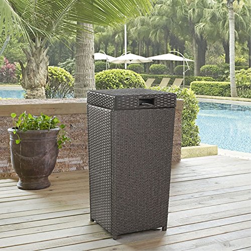 PALM HARBOR OUTDOOR WICKER TRASH BIN