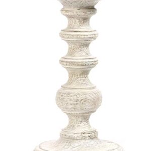 Hosley White Wood Pillar Candle Holder 9 Inch High Ideal Gift for Weddings Special Occasion Spa Aromatherapy Settings Candle Gardens. W1