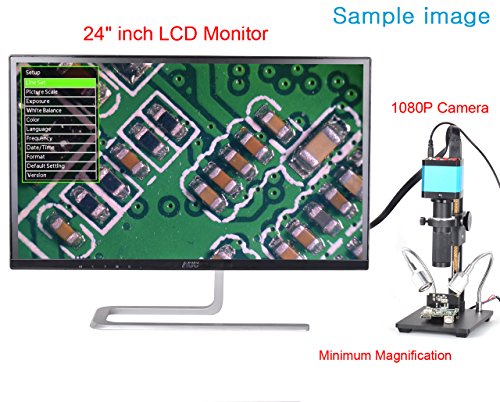 HAYEAR Full Set 14MP Industrial Digital Microscope Camera HDMI USB Outputs+180X C-Mount Lens+8" HD LCD Monitor+60 LED Illumination Light Lamp