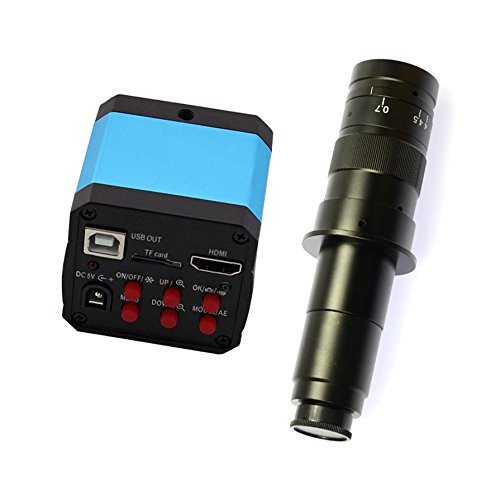 HAYEAR Full Set 14MP Industrial Digital Microscope Camera HDMI USB Outputs+180X C-Mount Lens+8" HD LCD Monitor+60 LED Illumination Light Lamp