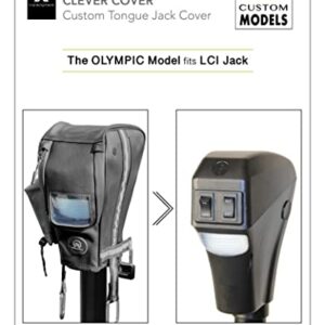 Clever Cover for LCI Jack by Trailersphere Custom Electric Tongue Jack Cover for Trailer, RV, Camper, Chains Holder, Plug Protector, Sun and Waterproof (LCI Jack Cover)