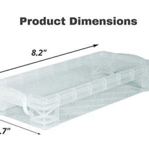 1InTheOffice Pencil Box, Stackable Translucent Clear 8.25 x 1.5 x 4 Inches, (4 Pack)