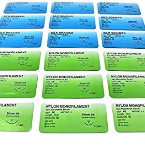 Suture Practice Kit w Suturing Guide E-Book,[Large Case Large Pad & Variety of Sutures w Slots] 4th Gen Pad, Tools Suture Needles by Medical Professionals for Residents Med Dental Vet School Students