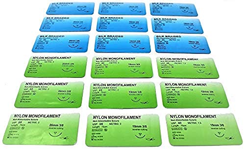 Suture Practice Kit w Suturing Guide E-Book,[Large Case Large Pad & Variety of Sutures w Slots] 4th Gen Pad, Tools Suture Needles by Medical Professionals for Residents Med Dental Vet School Students