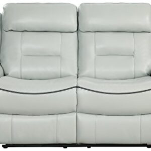 Homelegance Darwan 65" Leather Gel Double Reclining Loveseat, Light Gray