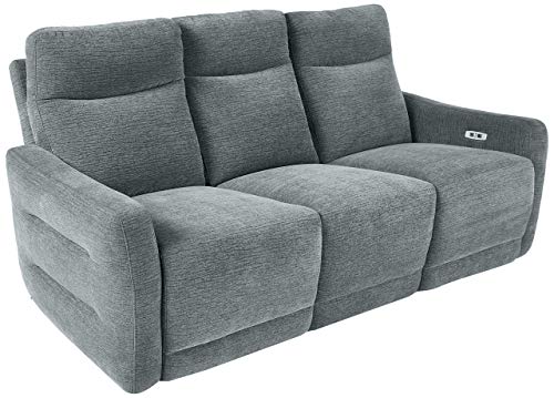 Homelegance Edition 78" Fabric Power Double Lay-Flat Reclining Sofa, Dove