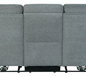 Homelegance Edition 78" Fabric Power Double Lay-Flat Reclining Sofa, Dove