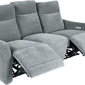 Homelegance Edition 78" Fabric Power Double Lay-Flat Reclining Sofa, Dove