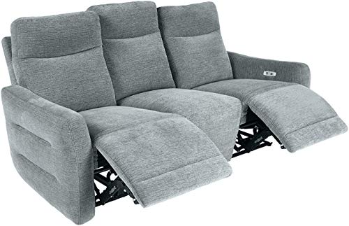 Homelegance Edition 78" Fabric Power Double Lay-Flat Reclining Sofa, Dove