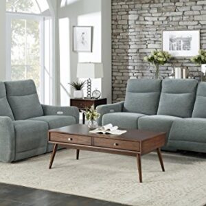 Homelegance Edition 78" Fabric Power Double Lay-Flat Reclining Sofa, Dove