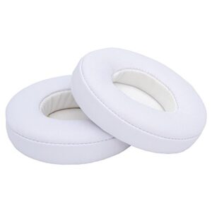 mmobiel ear pads cushions compatible beats by dr. dre solo 2/3 wireless headphones memory foam protein leather (white)