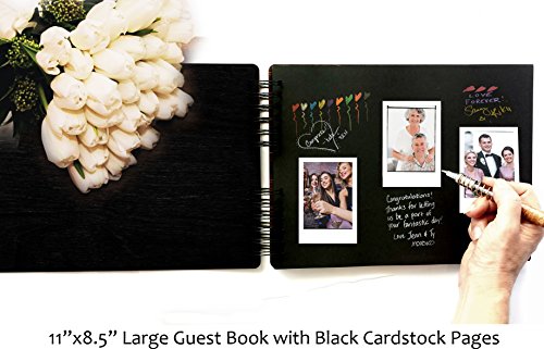 Graduation Wood Guest Book MADE IN USA (CUSTOMIZE PERSONALIZE Wood Engraving) Rustic Grad Gifts Photo Album Party Supplies Decorations Instant Photo Guest Book Congratulation Class of