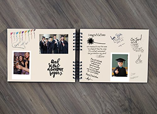 Graduation Wood Guest Book MADE IN USA (CUSTOMIZE PERSONALIZE Wood Engraving) Rustic Grad Gifts Photo Album Party Supplies Decorations Instant Photo Guest Book Congratulation Class of