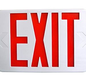 Supreme LED 6 Pack All LED Decorative Red White Exit Sign & Emergency Light Combo with Battery Backup (6 Pack), White/Red