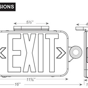 Supreme LED 6 Pack All LED Decorative Red White Exit Sign & Emergency Light Combo with Battery Backup (6 Pack), White/Red