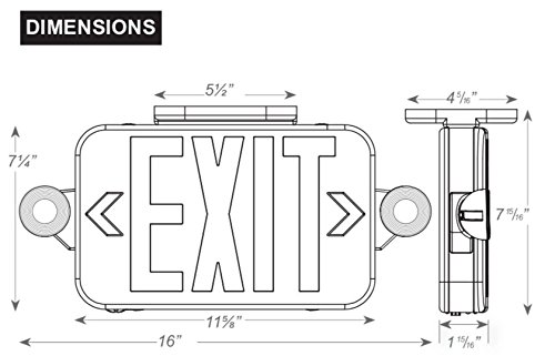 Supreme LED 6 Pack All LED Decorative Red White Exit Sign & Emergency Light Combo with Battery Backup (6 Pack), White/Red