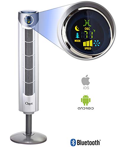 Ozeri Ultra 42” Oscillating Tower Fan, with Bluetooth and Noise Reduction Technology