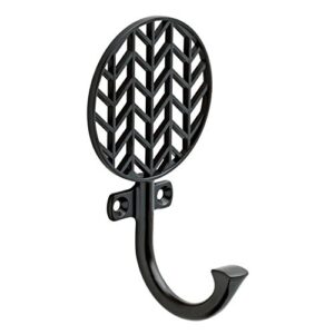 liberty chevhk-fb flat black chevron single prong coat & hat hook 5 pack