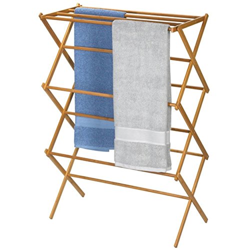 Cortesi Home Eli Natural Bamboo Clothing Drying Rack, 28.5" W x 14.5" L x 43" H