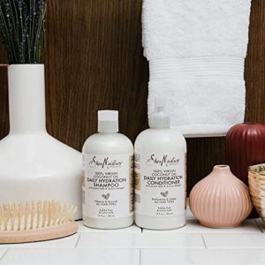 Shea Moisture Shampoo and Conditioner Set, 13 Fl Oz Ea with Leave In Treatment Spray 8 Fl Oz, Daily Hydration 100% Virgin Coconut Oil, Curly Hair Products Bundle, Shea Butter, Coconut Milk