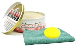 collinite 476s double-coat paste wax (9 oz.) bundle with microfiber cloth & foam pad