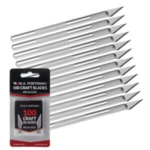 wa portman premium hobby knife set & 100 craft knife blades - 12 pc precision knife set & 100 precision knife blades - #11 art knife blades - craft knife set & 100 craft blades - art knives & blades