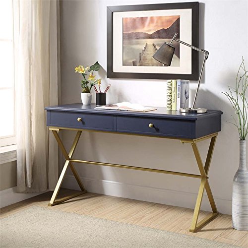 Scranton & Co Writing Desk in Blue and Gold