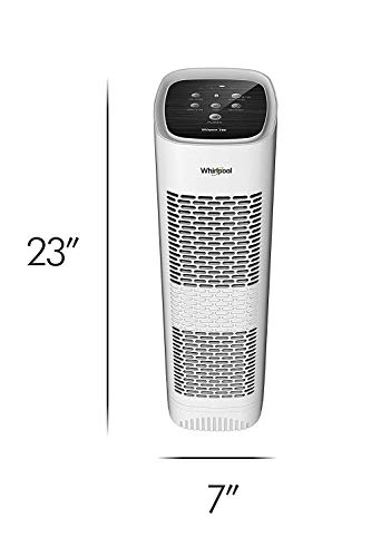 Whirlpool Whispure WPT80P True HEPA Air Purifier, Activated Carbon Advanced Anti-Bacteria, Ideal for Allergies, Odors, Pet Dander, Mold, Smoke, Smokers, and Germs, Large, White