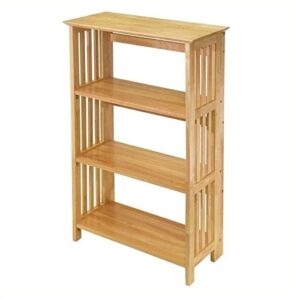 scranton & co 4-tier folding bookcase in beech finish