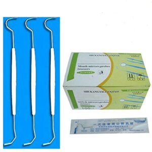 100pcs sterilized disposable dental probe double ends explorer plastic handle dental mouth examination probe