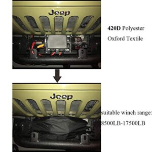 FLYMEI Winch Cover, Winch Dust Covers, 420D Water Resistant, Dust-Proof, UV-Resistant Winch Protection Cover, Ideal for Electric Winches 8000-12000 lbs