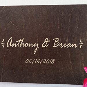 Wooden Rustic Guest Book 11" x 8.5" : Made in USA (Customize Inside Pages, Front Cover Custom Engraved)