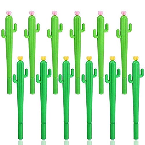 Cactus Shaped Rollerball Pen Cute Creative 0.5 mm Black Ink Gel Pens For Student and Office 12 Pieces by Meiso