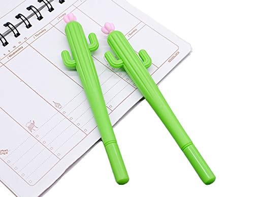 Cactus Shaped Rollerball Pen Cute Creative 0.5 mm Black Ink Gel Pens For Student and Office 12 Pieces by Meiso