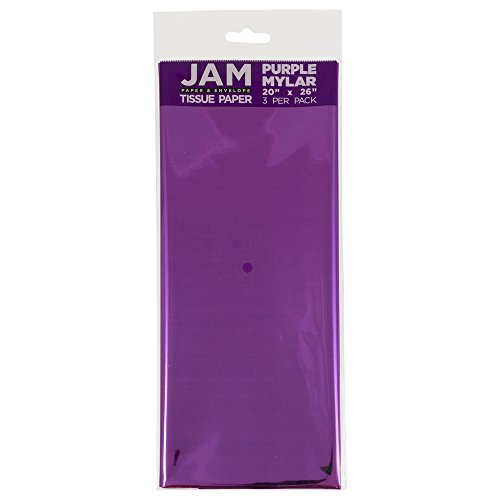 JAM PAPER Tissue Paper - Purple Mylar - 3 Sheets/Pack