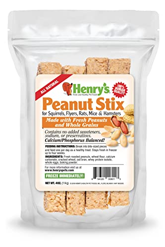 Henry's Peanut Stix - The Only Hamster and Squirrel Treat Baked Fresh to Order, 4 Ounces