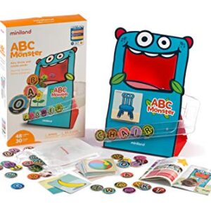 Miniland Educational - ABC Monster Game - Interactive Alphabet Phonics and Spelling Teaching Game For Preschool And Grade School Children