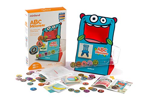 Miniland Educational - ABC Monster Game - Interactive Alphabet Phonics and Spelling Teaching Game For Preschool And Grade School Children