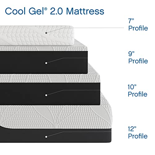 Classic Brands Cool Gel Chill Memory Foam 14-Inch Mattress with 2 Pillows |CertiPUR-US Certified |Bed-in-a-Box, Queen