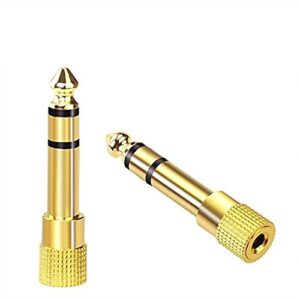 wakaka 2 pack 3.5mm female to 6.5mm male jack audio plug stereo headphone adaptor converter microphone audio with 24k gold plated