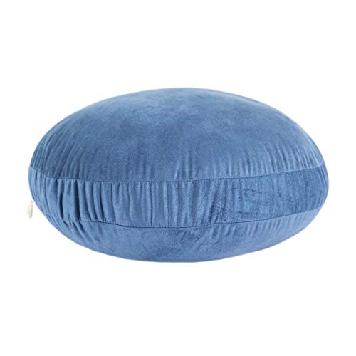 Hodeco Round Throw Pillow 16x16 Down-Like Polyester Super Soft Ultra Fluffy Feather-Like Touch Round Cushion for Couch Decorative Circle Round Floor Pillow for Kids Bed Sofa, 1 Piece, Navy Blue