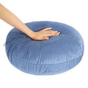 Hodeco Round Throw Pillow 16x16 Down-Like Polyester Super Soft Ultra Fluffy Feather-Like Touch Round Cushion for Couch Decorative Circle Round Floor Pillow for Kids Bed Sofa, 1 Piece, Navy Blue