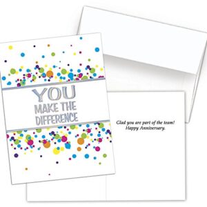 25 Employee Anniversary Cards - You Make the Difference - 26 White Envelopes - FSC Mix